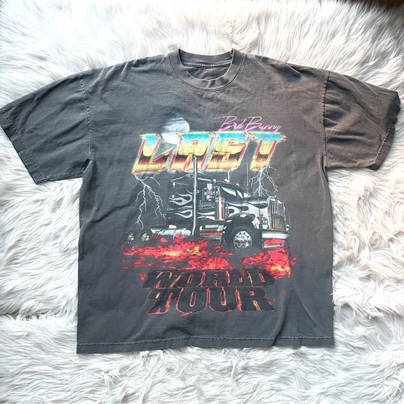 bad bunny | Shirts | Bad Bunny Distressed Last World Tour Merch El ...